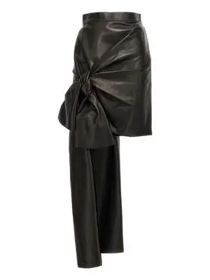 ALEXANDER MCQUEEN MCQUEEN Maxi Bow Leather Skirt