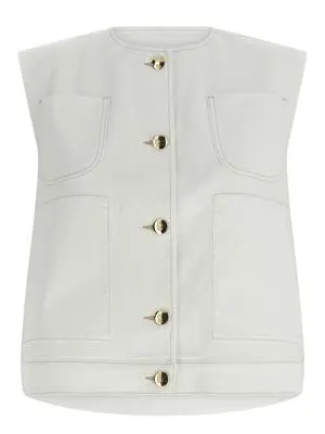 FABIANA FILIPPI FABIANA FILIPPI Cotton Denim And Knit Vest