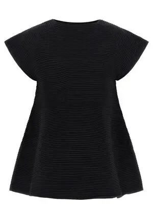 Issey Miyake Corrugated Knit Dress - Black