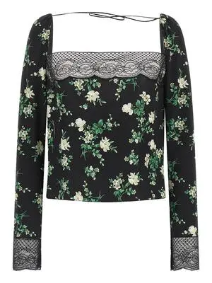 DOLCE & GABBANA DOLCE & GABBANA Silk Blend Floral Print Top