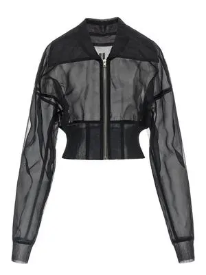 Rick Owens Dracucollar Cropped Bomber Jacket - Black