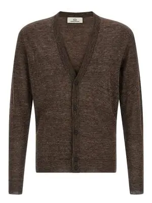 RIVIERA PROJECT Linen Silk Cardigan - Brown