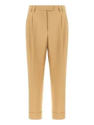 Alberto Biani Albertino Cotton Canvas Trousers - Beige