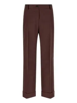 Alberto Biani Charlie Viscose And Linen Blend Trousers - Brown