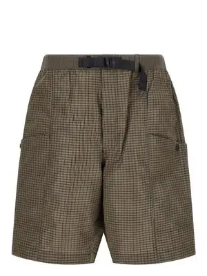 COMME DES GARҪONS HOMME Linen Blend Vichy Bermuda Shorts - Green