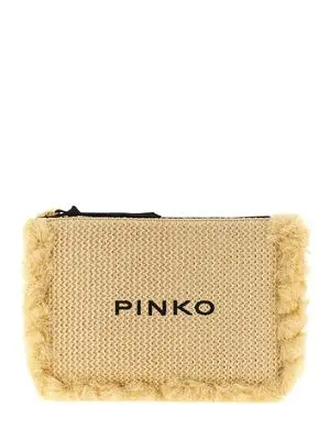 Pinko Raffia Clutch - Beige