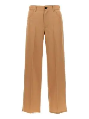 JIL SANDER JIL SANDER Wool Gabardine Loose Leg Trousers