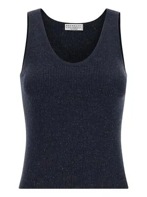 BRUNELLO CUCINELLI BRUNELLO CUCINELLI Metallic Ribbed Tank Top