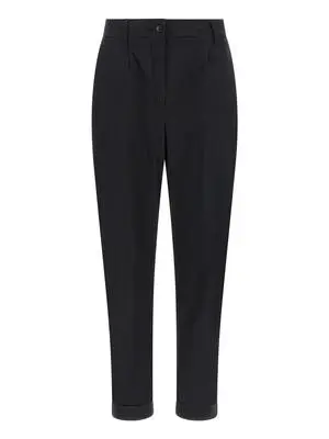 Kiton Stretch Cotton Poplin Trousers - Black