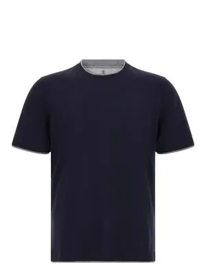 Brunello Cucinelli Double Layer T-shirt - Blue