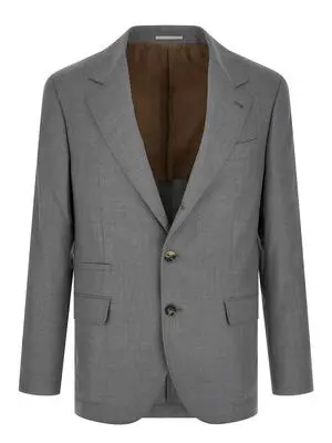Brunello Cucinelli Hopsack Blazer - Gray
