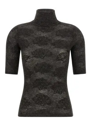 Brunello Cucinelli Openwork Turtle-neck Sweater - Brown