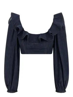 ZIMMERMANN ZIMMERMANN Aster Cotton Denim Top