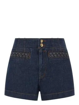 Zimmermann Aster Denim Shorts - Blue