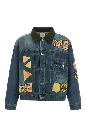 FOUND Patchwork Denim Jacket - Blue