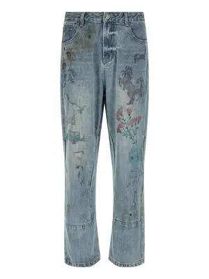FOUND Hand Art' Jeans - Blue