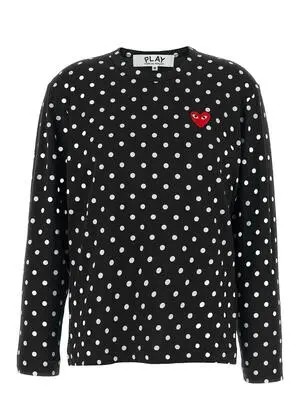 Play Comme Des Garcon Polka Dot Cotton T-shirt - Black