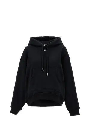 Off-White Off Stamp' Cotton Hoodie - Black