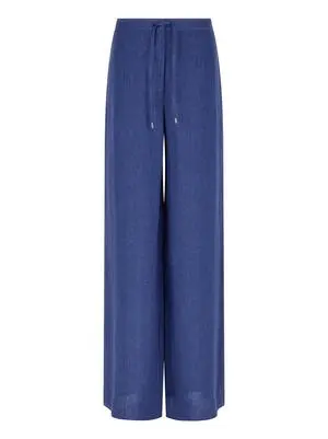 Max Mara Mstpelota Linen Trousers - Blue