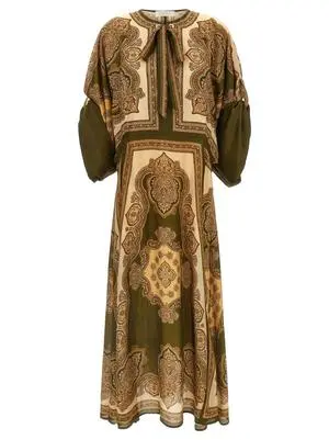 ZIMMERMANN ZIMMERMANN Mahon Paisley-Print Silk Habotai Midi Dress