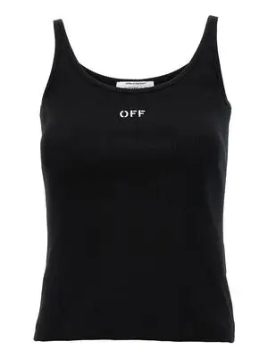 Off-White Off Stamp' Ribbed Top - Black
