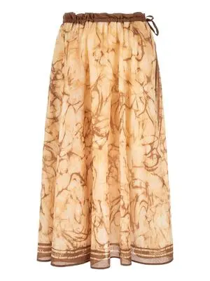 Zimmermann ZIMMERMANN Indra Midi Skirt Beige