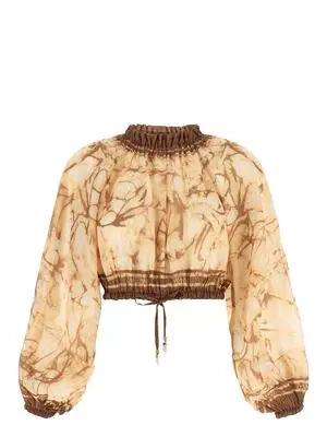 Zimmermann ZIMMERMANN Indra Tie Dye Ramie Top Beige