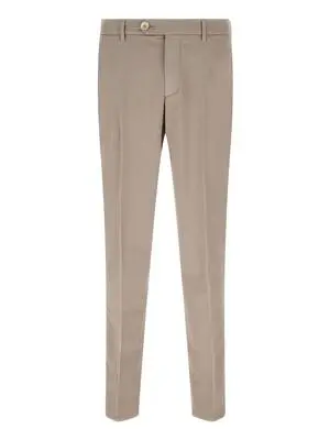 Brunello Cucinelli American Pima Cotton Gabardine Trousers - Beige