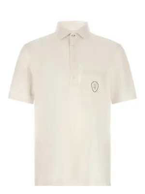Brunello Cucinelli Heraldic Logo Polo Shirt - White