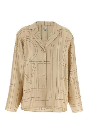 TOTÊME TOTEME Silk Twill Monogram Shirt