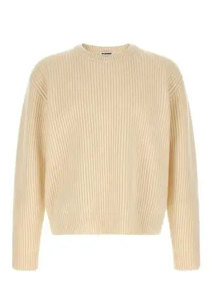 JIL SANDER Fisherman's Rib Sweater - White