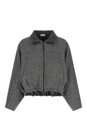 Brunello Cucinelli Mélange Virgin Wool Jacket - Gray