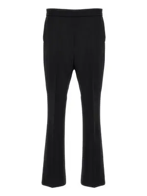 Max Mara Nepeta Double Wool Crêpe Trousers - Black
