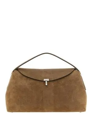 TOTEME T-lock Suede Handbag - Brown