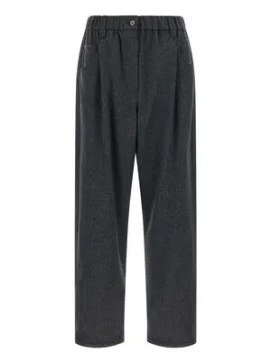 Brunello Cucinelli Mélange Wool Trousers - Gray