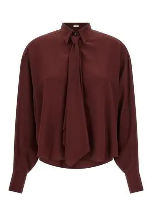 Brunello Cucinelli BRUNELLO CUCINELLI Silk Shirt Bordeaux