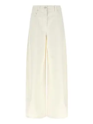 Brunello Cucinelli Wide Barrel Denim Jeans - White