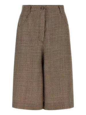 Brunello Cucinelli Prince Of Wales Lamé Bermuda Shorts - Brown