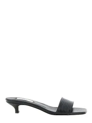 TOTEME Lizard Leather Sandals - Black