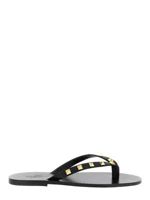 Valentino Garavani Thong Rockstud Sandals - Black