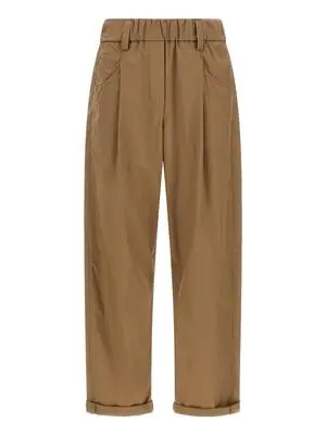 Brunello Cucinelli BRUNELLO CUCINELLI Poplin Track Pants Beige