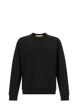 Valentino Garavani Vgold Cotton Blend Sweatshirt - Black