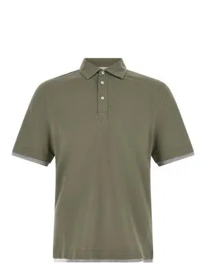 Brunello Cucinelli Faux Layering' Polo Shirt - Green