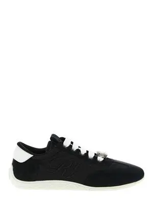 ROGER VIVIER ROGER VIVIER Viv Low Suede And Satin Sneakers