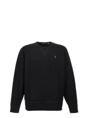 Polo Ralph Lauren POLO RALPH LAUREN Embroidered Logo Brushed Cotton Sweatshirt Black