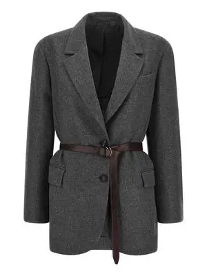 BRUNELLO CUCINELLI BRUNELLO CUCINELLI Single-Breasted Virgin Wool And Cashmere Mélange Blend Blazer