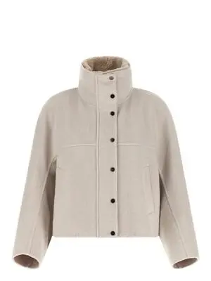 Brunello Cucinelli Cropped Coat Gray