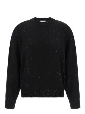 Brunello Cucinelli Diamante Cashmere And Silk Sweater - Black