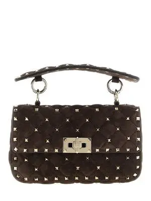 Valentino Garavani VALENTINO GARAVANI Rockstud Spike Shoulder Bag Brown