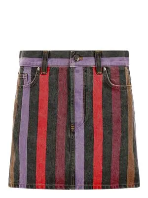Versace VERSACE Striped Denim Skirt Multi